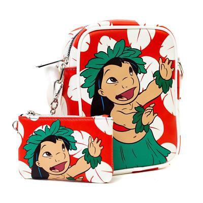 Disney Lilo and Stitch Hulu Zip Purse Crossbody Tote Bag Wallet Buckle ...