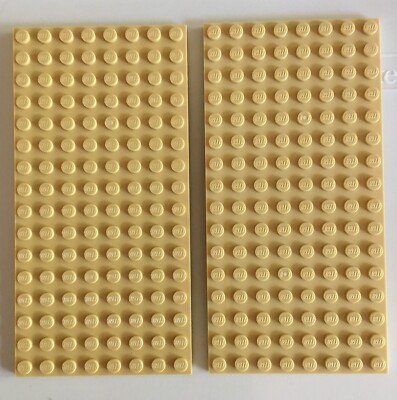 LEGO Flat Plate 8x16 - PN 92438 - Tan - 2 Pieces - New | eBay