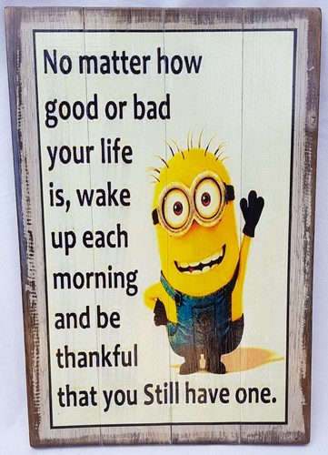 Rustic Wooden SIGN MINION, Affirmation 4 Designs to Choose | eBay Australia