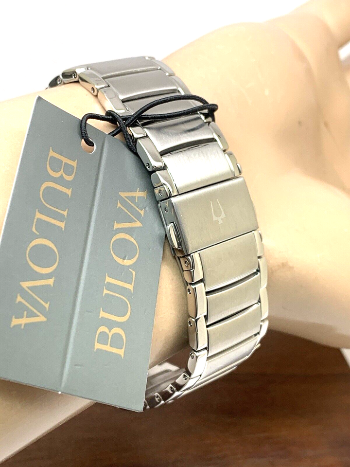 Bulova Mens Watch 96B015 Quartz Silver Dial Date Stainless Steel 38mm ...