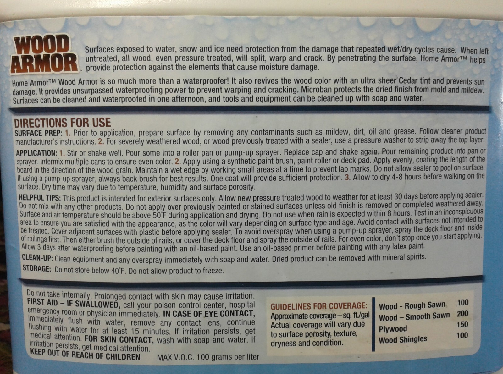 Home Armor Wood Armor Cedar Waterproofer Plus UV Protection & Microban ...