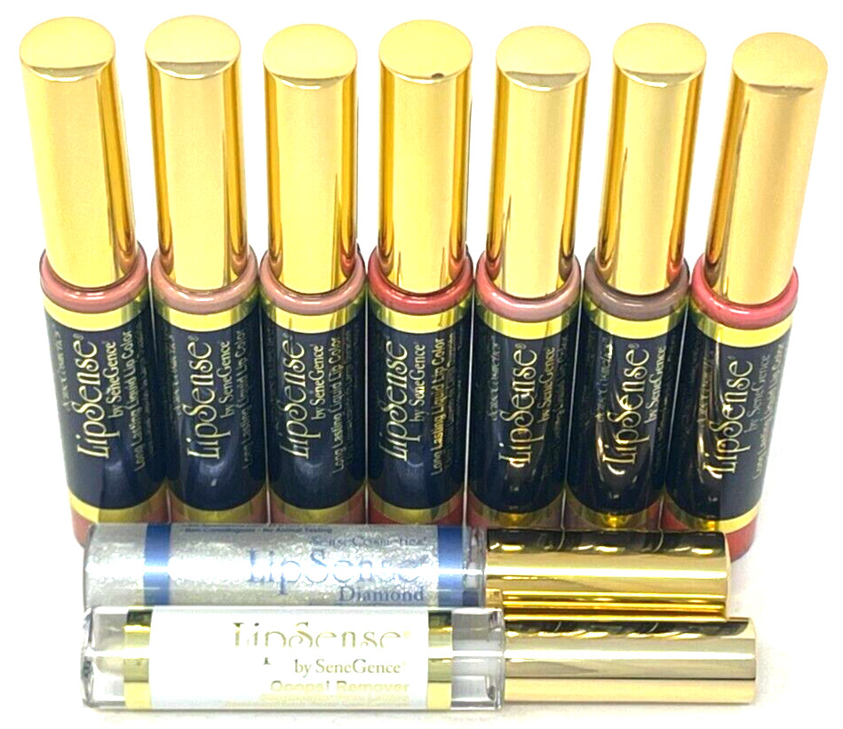 (9) LipSense by SeneGence Liquid Lip Color & Gloss & Remover Sealed No ...