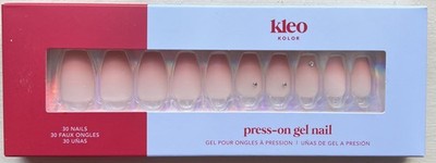 New Kleo Kolor Press-On Gel Nails 30-Pack~Apricot Glam Coffin Shape | eBay