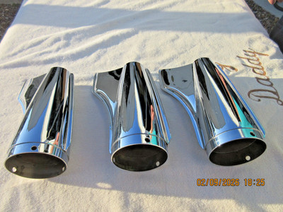 HARLEY DAVIDSON 3 NEW OLD STOCK FISH TAIL END CAPS-EARLY MODEL STYLE ...