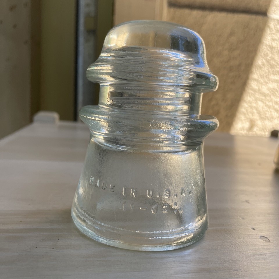 Vintage Hemingray-17 Clear Glass Insulator Made In USA 11-62 Hazy | eBay