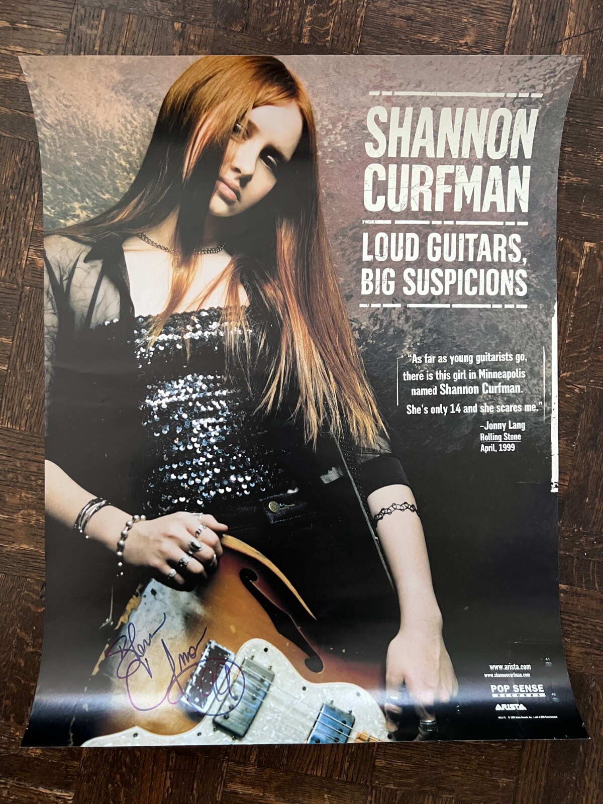 SHANNON CURFMAN 1999 TOUR SIGNED POSTER w/ STAGE USED GUITAR PICK! kw ...