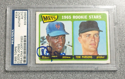 1965 TOPPS #308 CLEON JONES RC METS SIGNED AUTOGRAPHED CARD - PSA | eBay