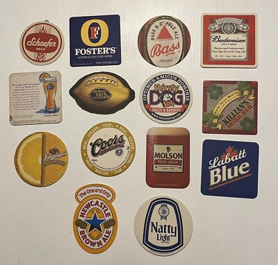 Coasters Lot Of 14 Vintage Beer Pub Bar Drink Cardboard Coasters ...