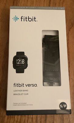 Fitbit Versa Black Leather Band | Small | S | Original Fitbit Versa ...
