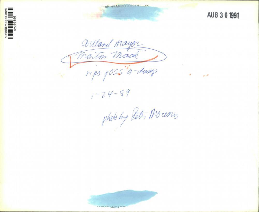 1989 Press Photo Cortland Mayor Martin Mack rips possible U-Dump in ...