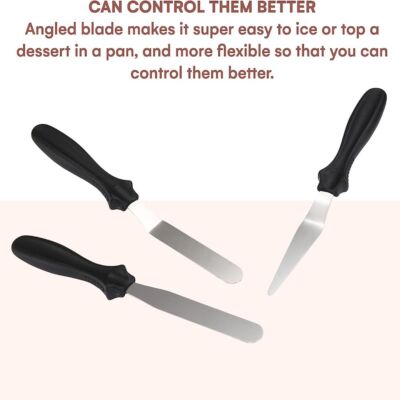 Angled Baking Tool Offset Frosting Set Spatulas Kitchen For - Cake ...