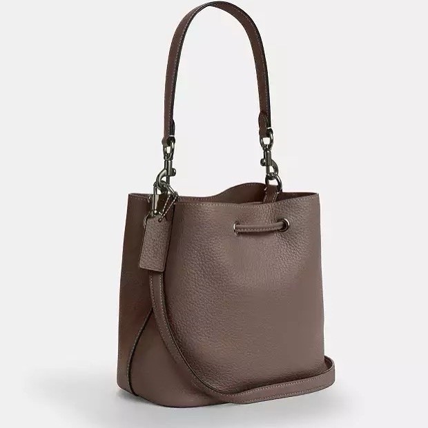 NWT Coach Rowan Bucket Bag Leather CBH06 Qb/Dark Stone | eBay