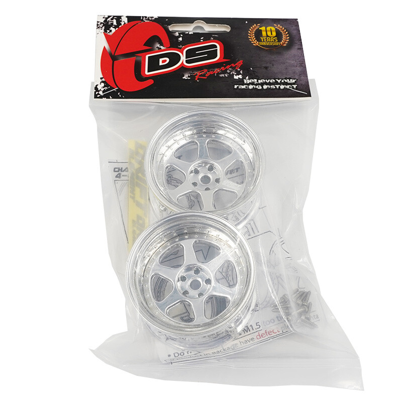 DS Racing Drift Element II 6 Spoke Rim 2pcs Triple Chromes For 1/10 RC ...