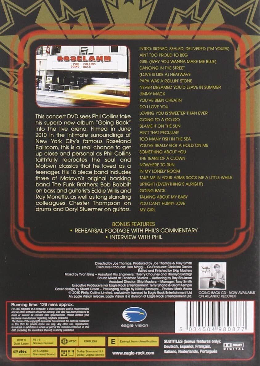 Phil Collins - Going Back - Live At Roseland Ballroom, NYC (DVD) (US ...