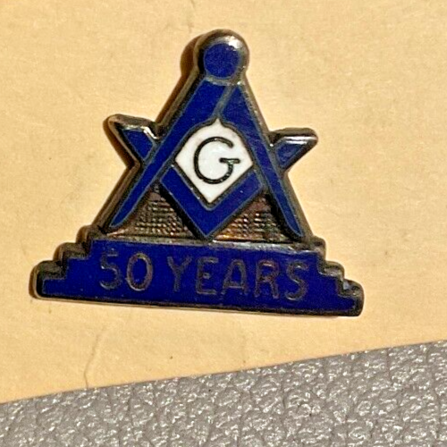 Vintage Masonic 50 Years Enamel Pin Freemason Blue Lapel | eBay