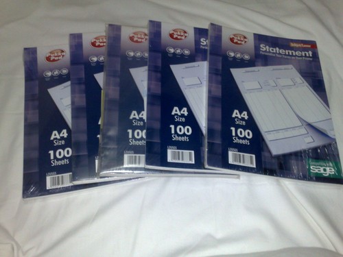 Pukka Pad - 4 x 100 - A4 Laser/Inkjet Statement/Remittance Advice 500 ...