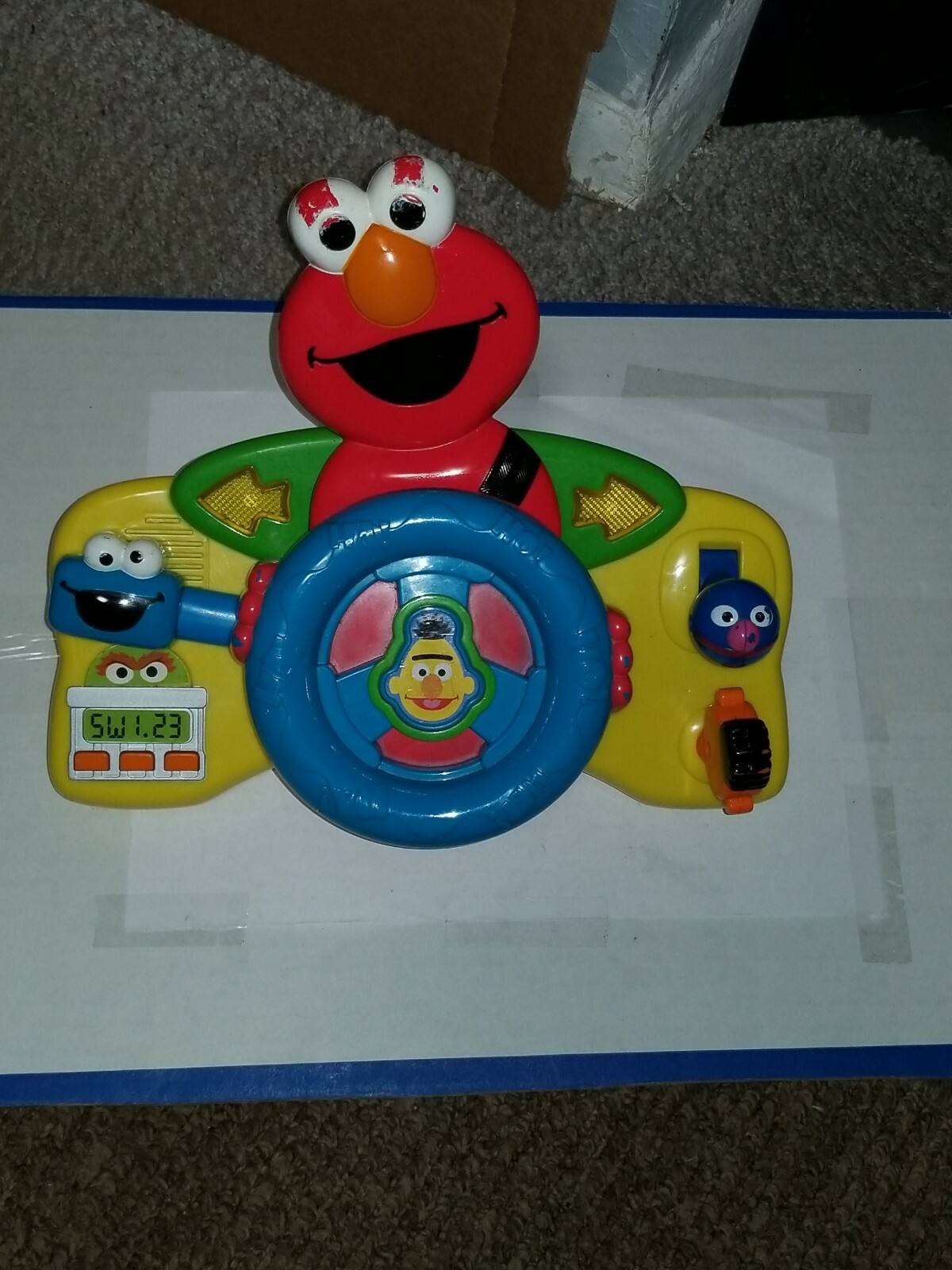 Sesame Street Elmo Giggle 'n Go Driver Steering Wheel Toy Mattel 2006 ...