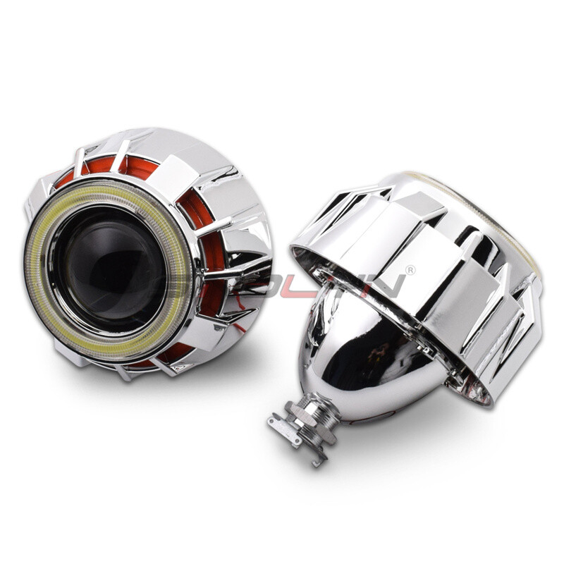 H1 H4 H7 HID Bi-xenon Projector Lens Conversion Kit Double COB LED ...