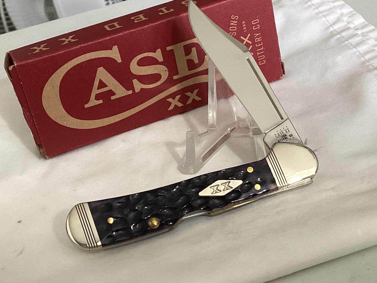 Case Purple Bone Mini Copperlock Knife, Big XX Shield, new in the box ...