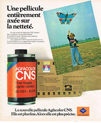 PUBLICITE ADVERTISING 124 1977 AGFACOLOR CNS pellicule 80asa papier ...