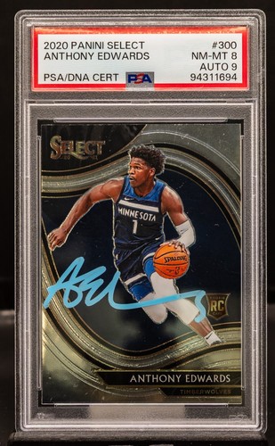 94311694 Anthony Edwards 2020-21 Select Courtside RC 300 PSA / DNA 8 ...