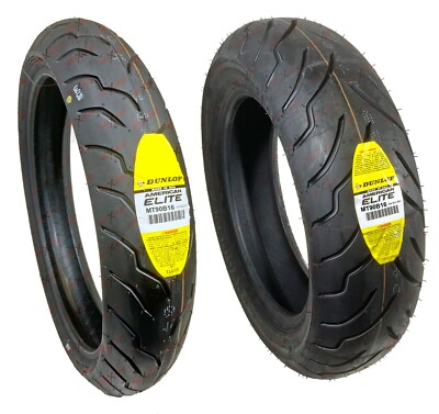Dunlop American Elite MT90B16 Front Rear Motorcycle Tires Set MT90-16 ...