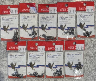 9 Packs Eagle Claw Ball Bearing Snap Swivels Size 3 | eBay