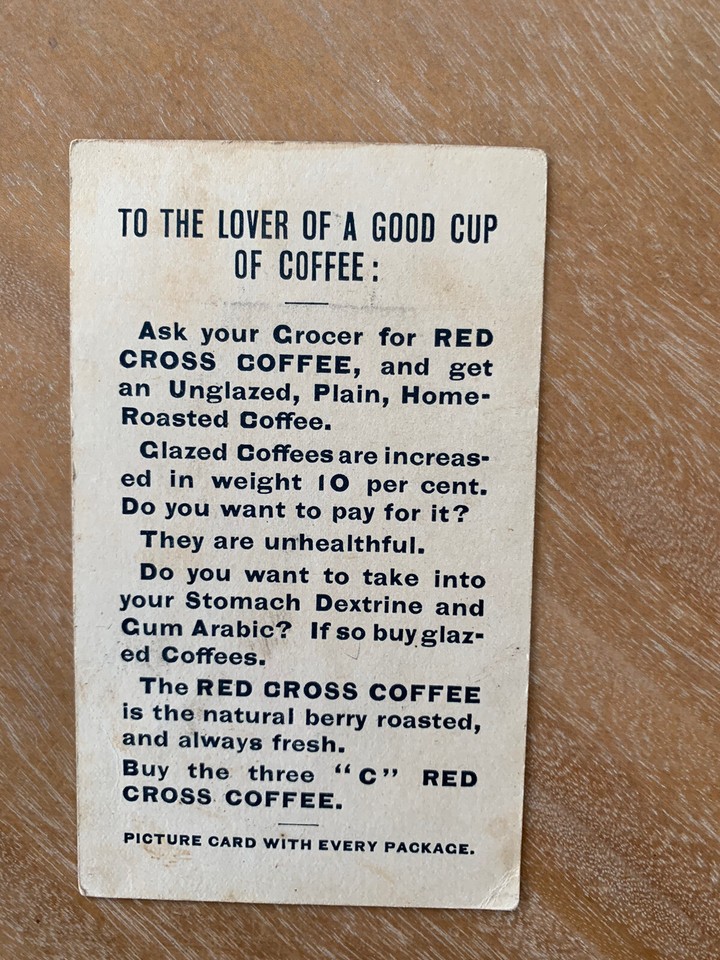 Victorian Trade Card 1880s Red Cross Coffee 4.5" x 2.5" | eBay