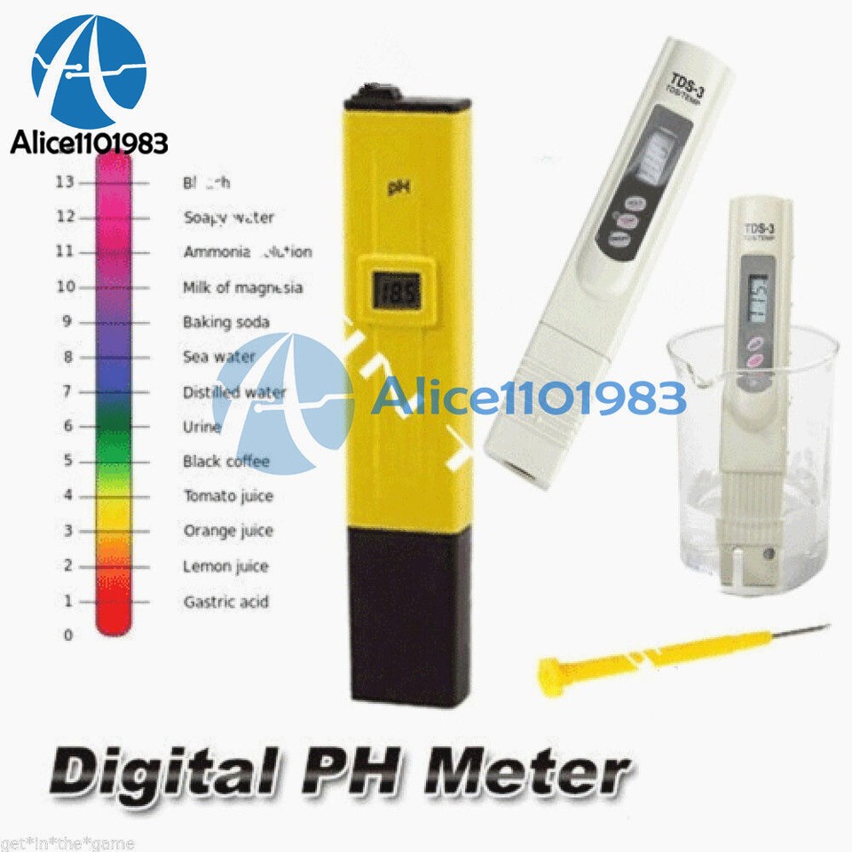 Digital LCD PH Meter TDS EC Water Purity PPM Filter Hydroponic Pool ...