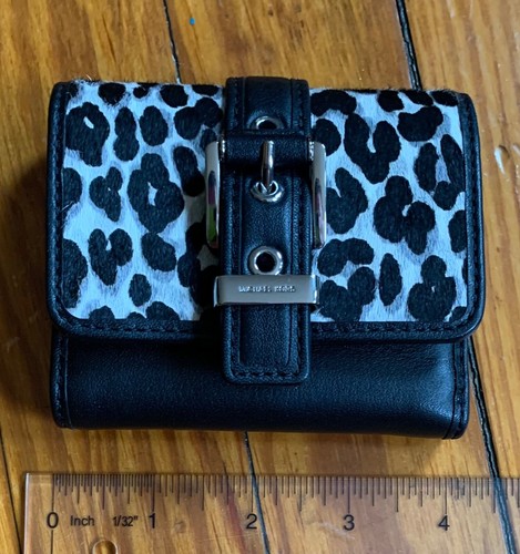 MICHAEL KORS leopard print black leather wallet *NEW* | eBay