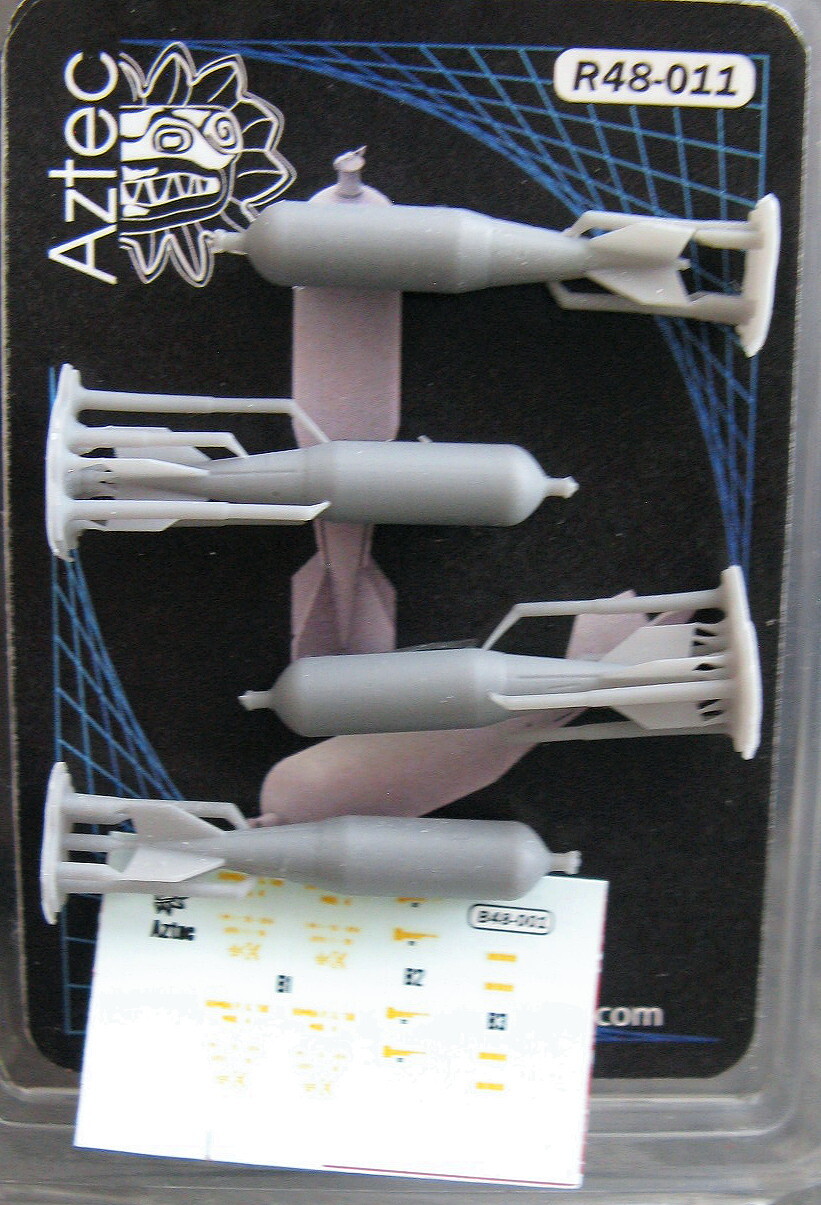 Aztec Decals 1/48 P.G. 130 Kg BOMBS (4) with SPANISH STENCILS DECALS ...
