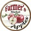 Farmers Market Fresh Apples 12" Round Metal Sign Rustic Retro Kitchen ...