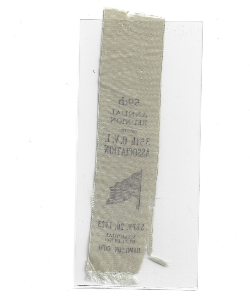 35th Ohio Infantry GAR Reunion Ribbon 1923 59th annual | eBay