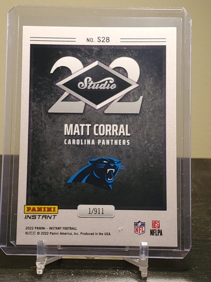 2022 Panini Instant Studio - MATT CORRAL /911 - Panthers RC #S28 | eBay