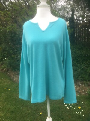 Womens' Size L 'BON MARCHE' light blue jersey jumper. Very good ...
