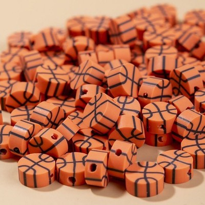 100 Pcs Bracelet Clay Beads Basketball Charms for Jewelry Making | eBay ...