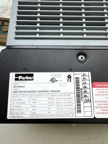PARKER DRIVE 575V 955+8R0007 590P/DRV/0015/500/0011/US/ARM/0/115/0/AUX ...