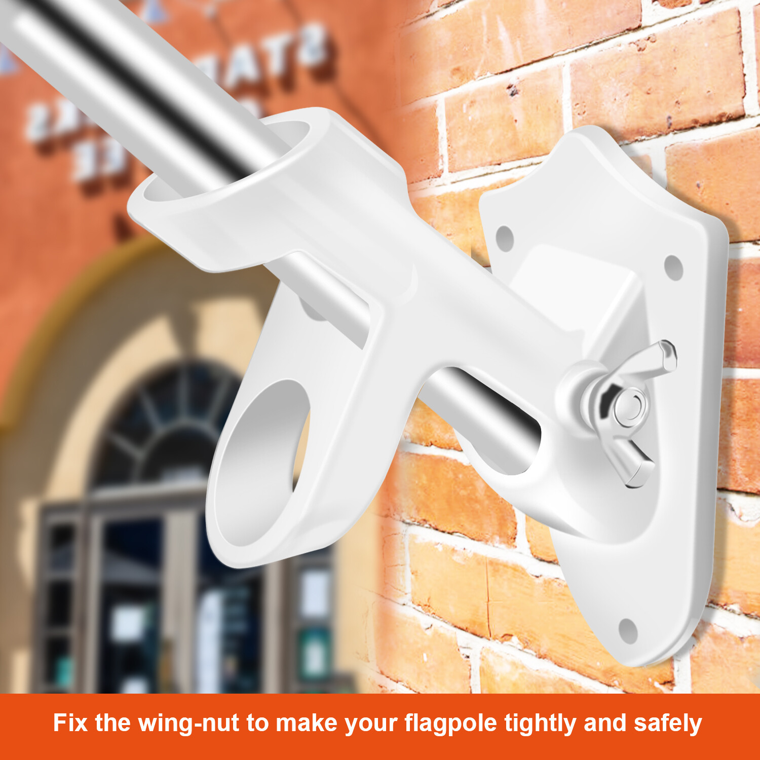 Adjustable Flag Pole Bracket 2-Position Flag Pole Holder Aluminum Alloy ...