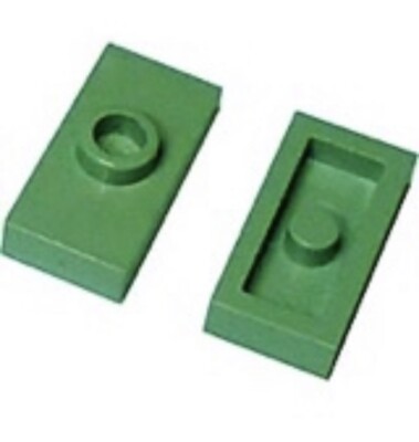 LEGO Part 1x 3794a Green Modified 1 x 2 Plate w/ Stud w/o Groove Space ...