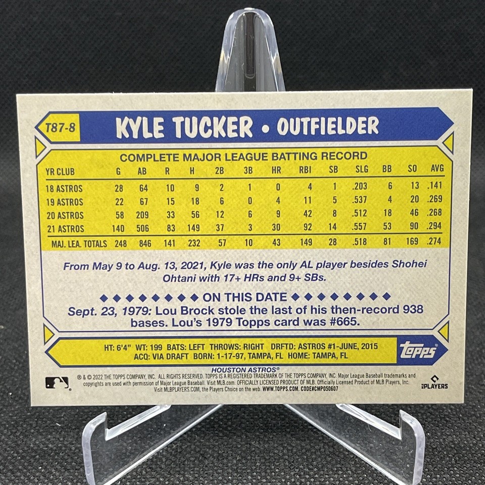 2022 Topps Series 1 - 87' Topps Baseball T87-8 Kyle Tucker - Houston ...