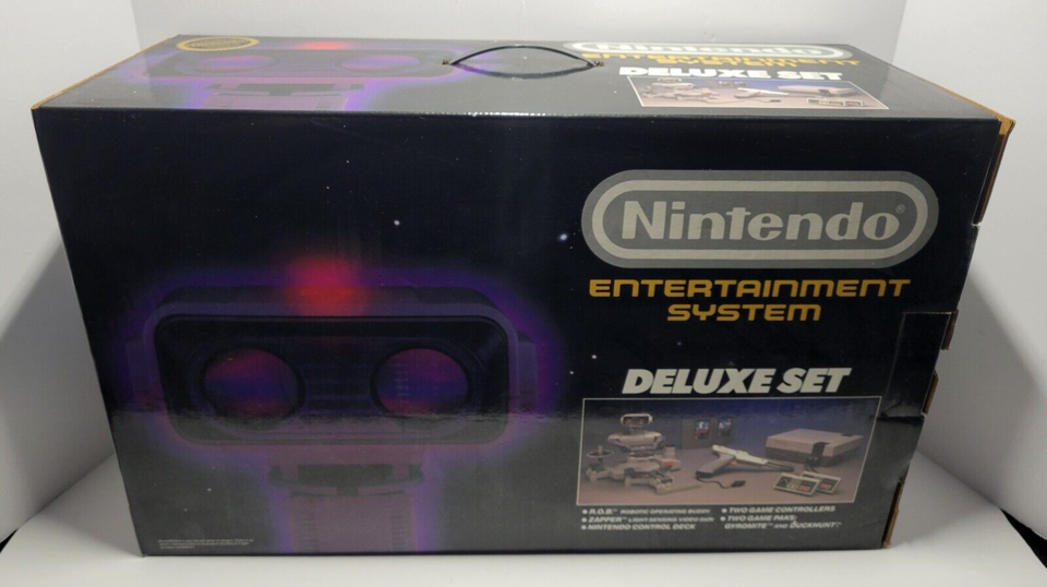 Nintendo NES Deluxe Set System Console Rob the Robot Complete in Box ...