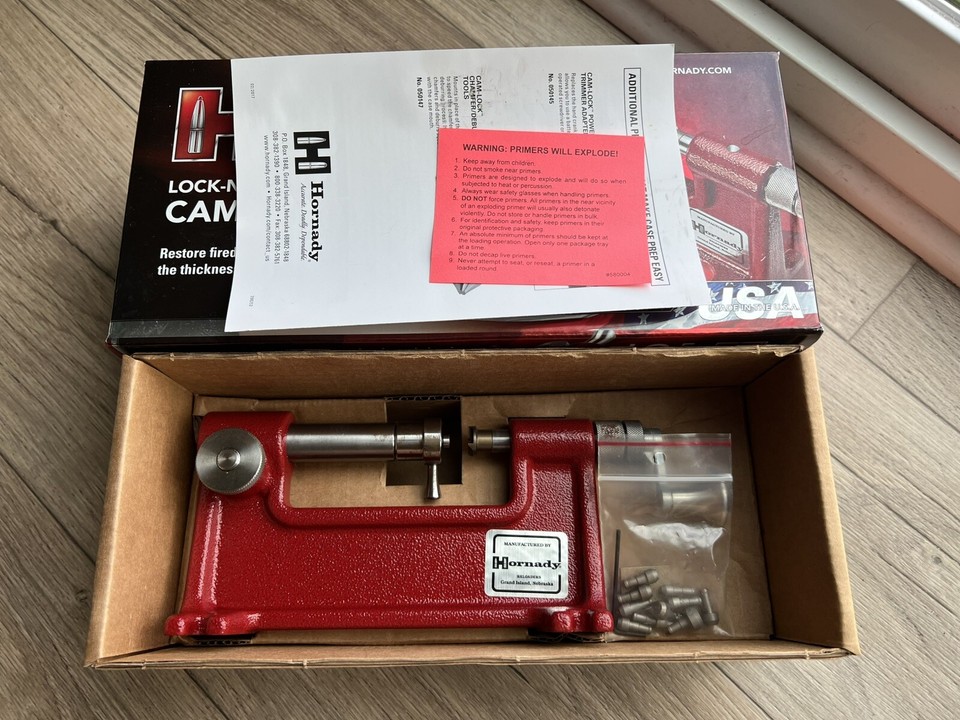 Brand New Hornady Cam Lock Case Trimmer w/ 10 Pilots Lock N Load Case ...