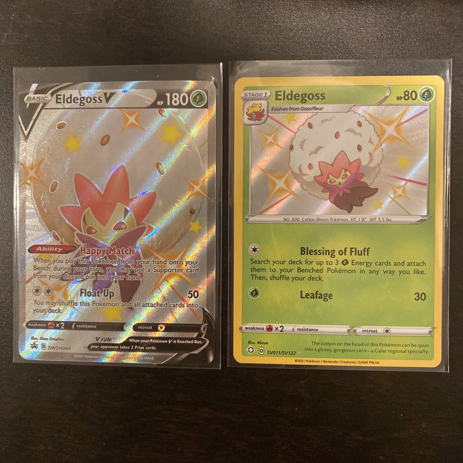 Eldegoss V Full Art [SWSH084] + Shiny Eldegoss Shining Fates Mint/NM ...