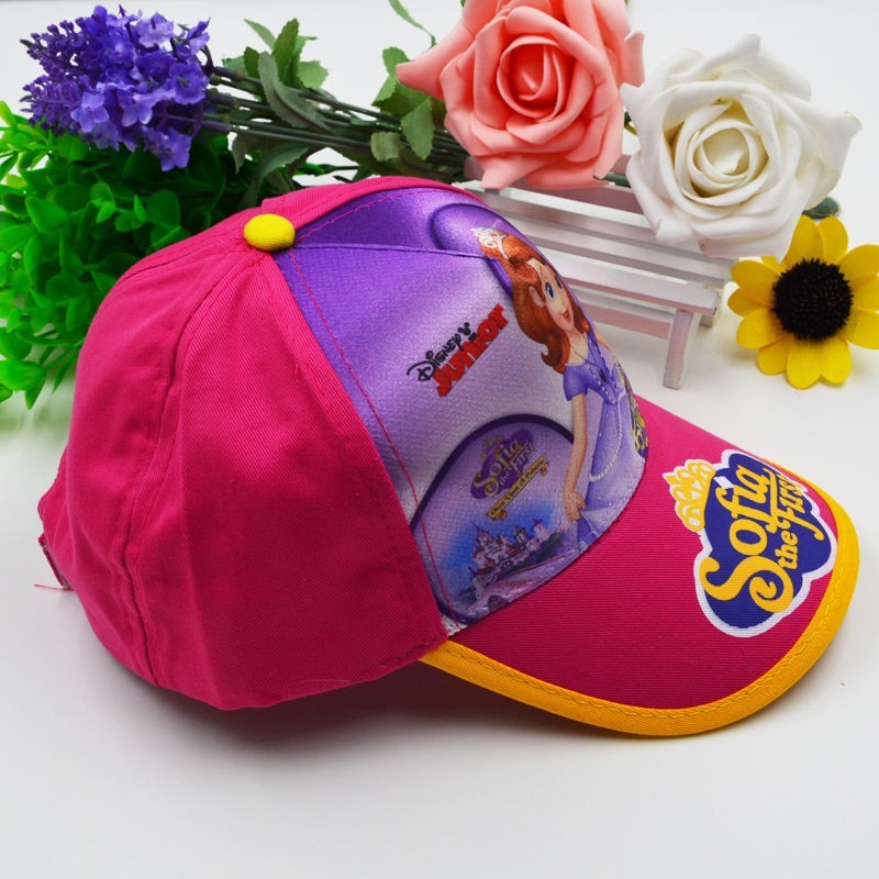 Sofia the First Hot Pink with Yellow Trim around brim Baseball Cap ...