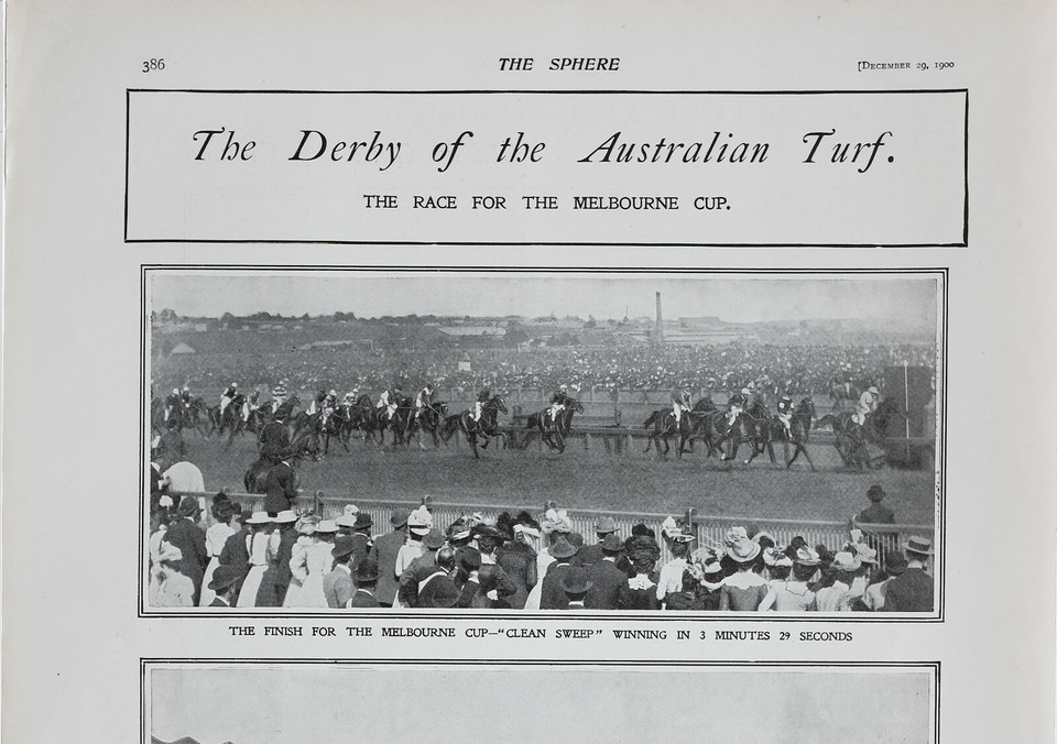 1900 PRINT DERBY AUSTRALIAN MELBOURNE CUP DAY RACES SPECTATORS | eBay