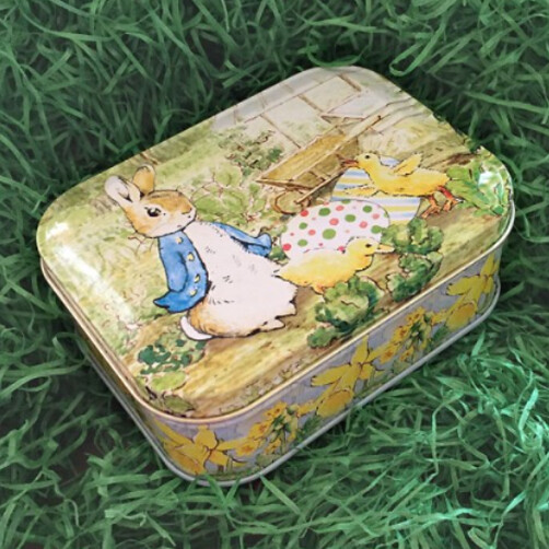 PETER RABBIT TIN BOX Home Accessory Storage Easter Egg Kids Birthday ...
