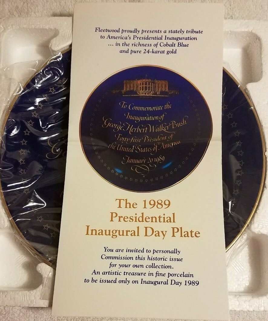 FLEETWOOD COLLECTION*1989 PRESIDENTIAL INAUGURAL DAY PLATE* LIMITED TO ...
