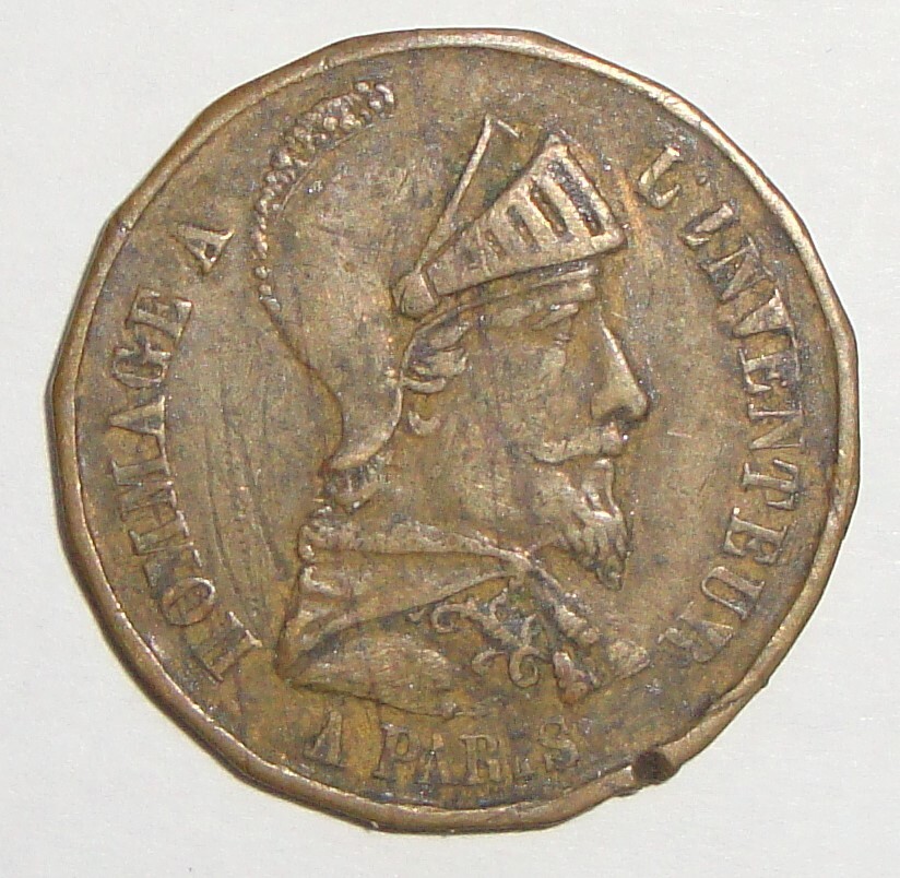 1850-1860s FRANCE CRAYON PARIS ST MARTIN TWENTY 20 CENTIMES VINTAGE ...