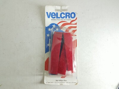 Velcro Red White And Blue Six Tape Set Three And A Half Inch By 3/4 ...