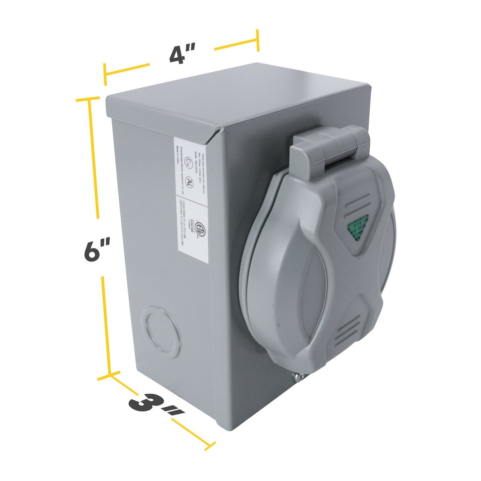 120/250V 50Amp Generator Power Inlet Box SS2-50P 3 Prong Power Inlet ...